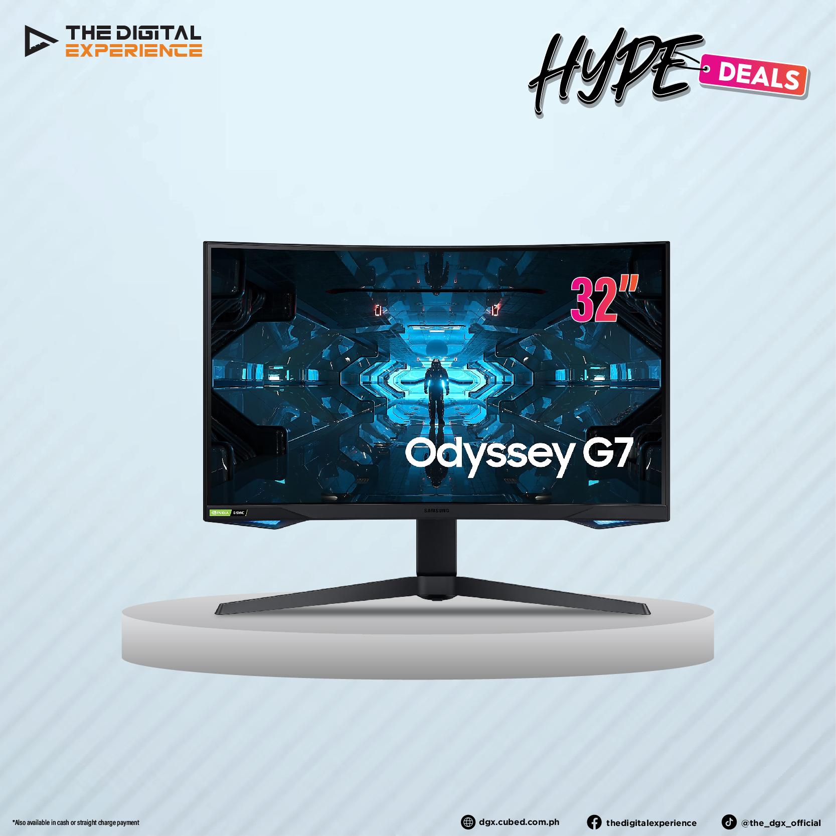 Samsung Odyssey Monitor 32″ G7 1000r Curved Bezel-less, 2560 x 1440, HDMI + Display Port + USB ...