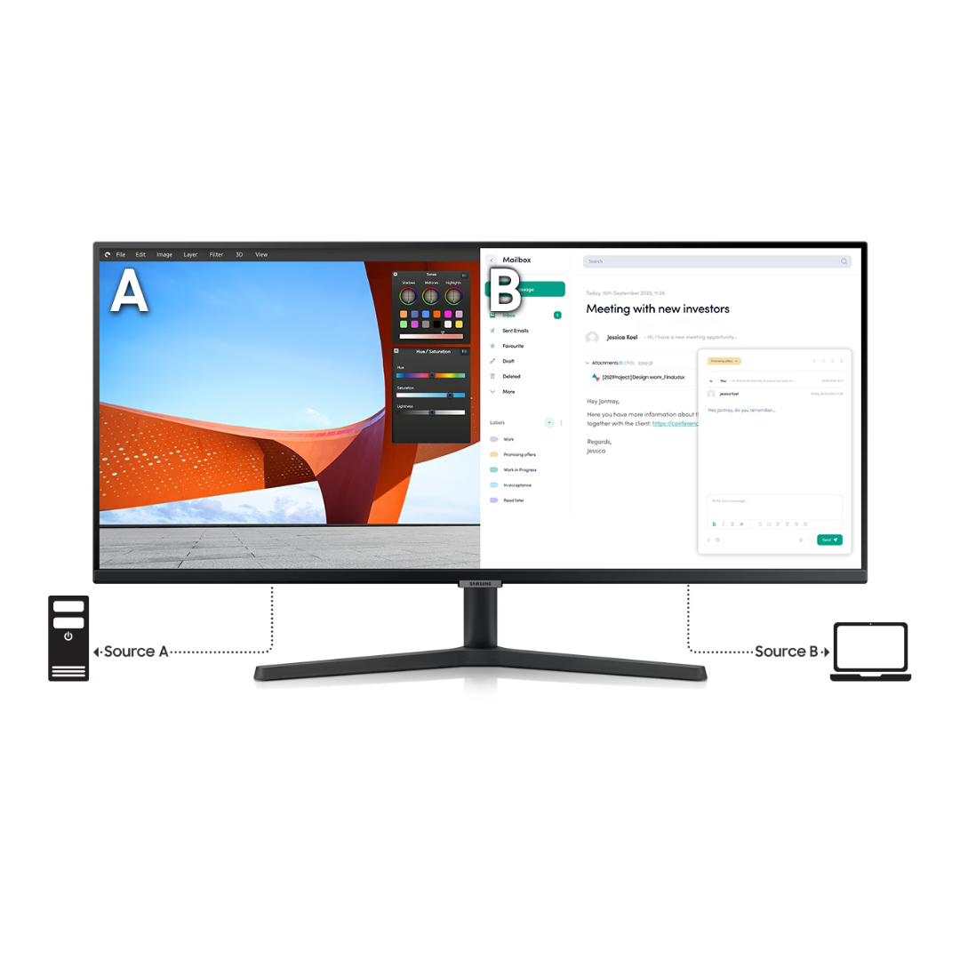 SAMSUNG 34″ Ultra-WQHD ViewFinity S5 High-Resolution Monitor ...