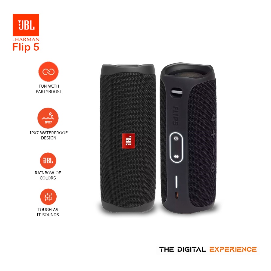JBL Flip 5 Portable Speaker/20W Output Power/Booming Bass/PartyBoost ...