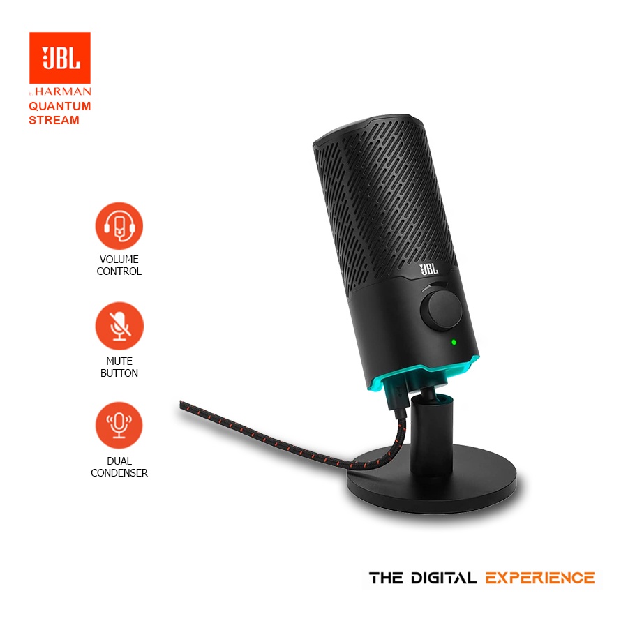 JBL Quantum Stream Wired Microphone/Dual Pattern/Electret Condenser ...